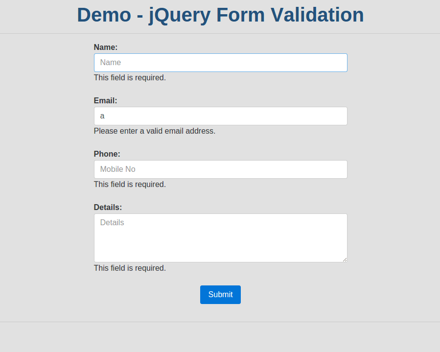 How To Validate Form In Jquery Using Jquery Form Validator